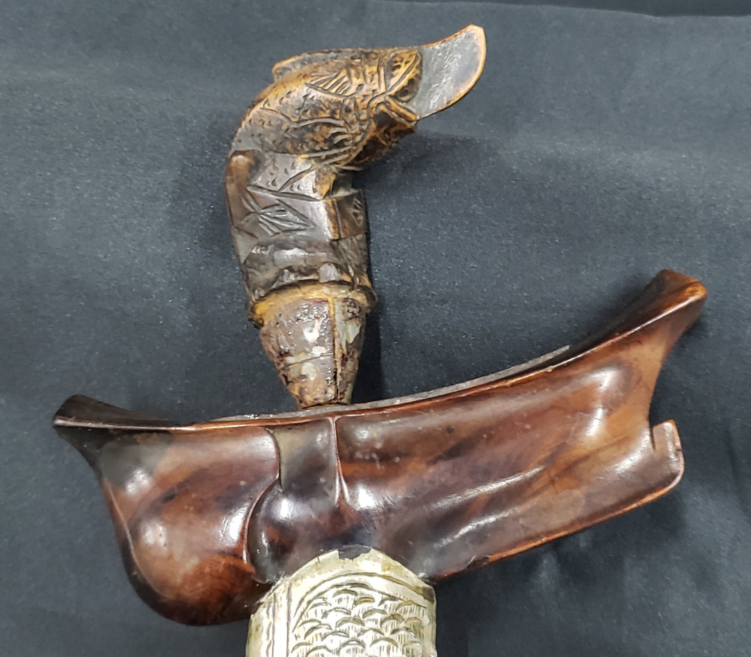 Indonesian Kris Dagger with Sterling Silver Sheath & Rosewood Handle ...