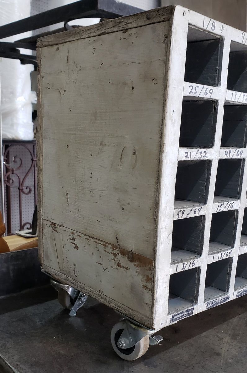 Industrial Salvage Portable Bolt Bin on Casters with 85 Bins GA9334 ...