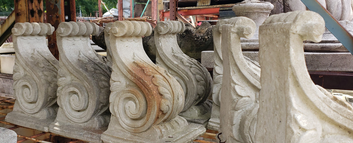 10" Tall Concrete Scroll Finials GA9343 – Governor's Architectural Salvage