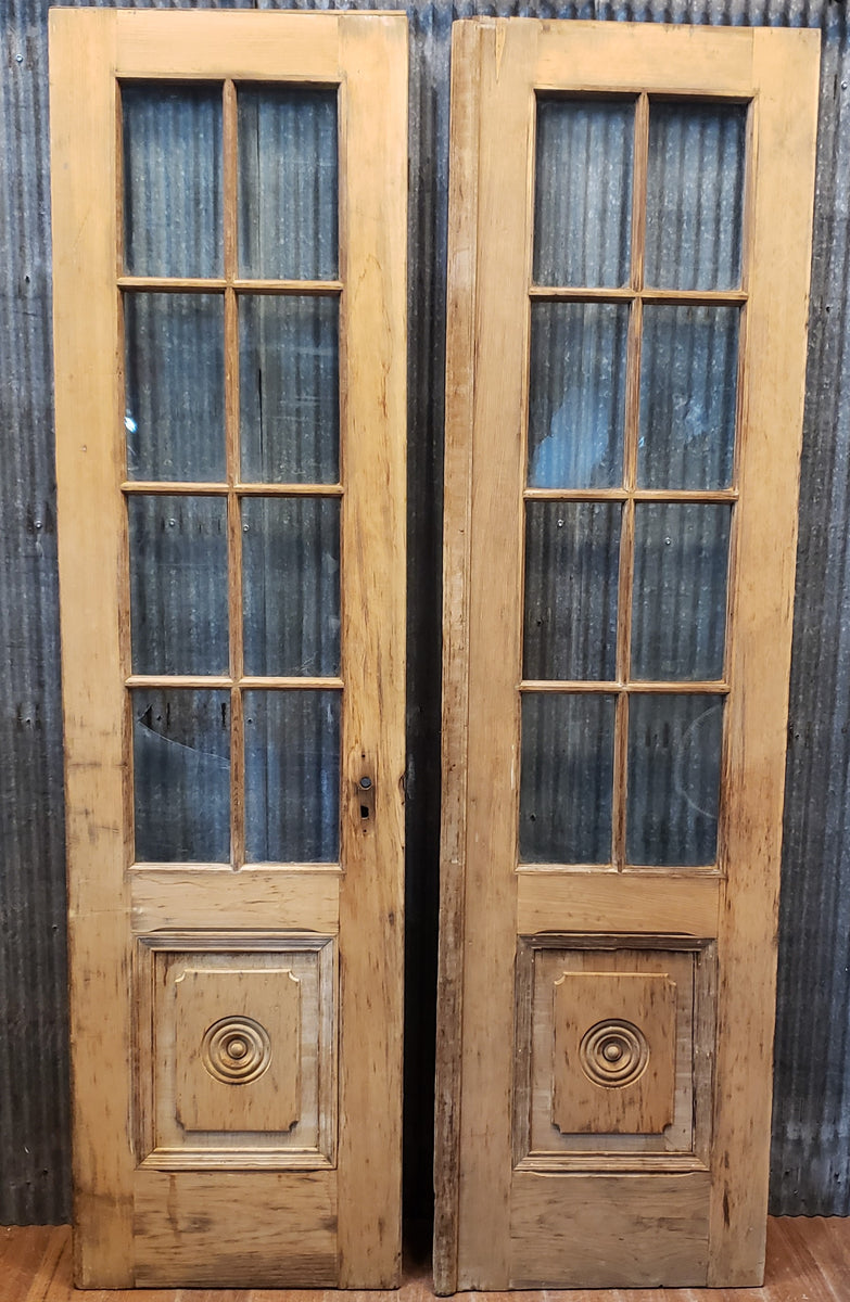 Pair of Newly Stripped 8 Pane Bullseye Panel Interior Doors 23" x 83 1 ...