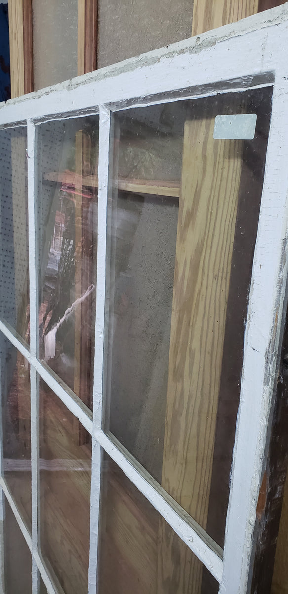 Large 9 Pane Window with Wavy & Folded Glass 46 3/8" x 69 3/4" GA9419 ...