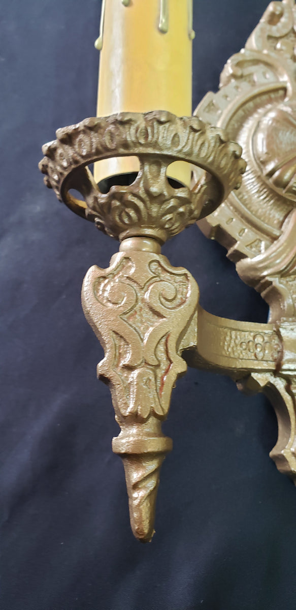 Restored Art Deco 3 Piece Cast Iron Sconce Set GA9489 – Governor's ...