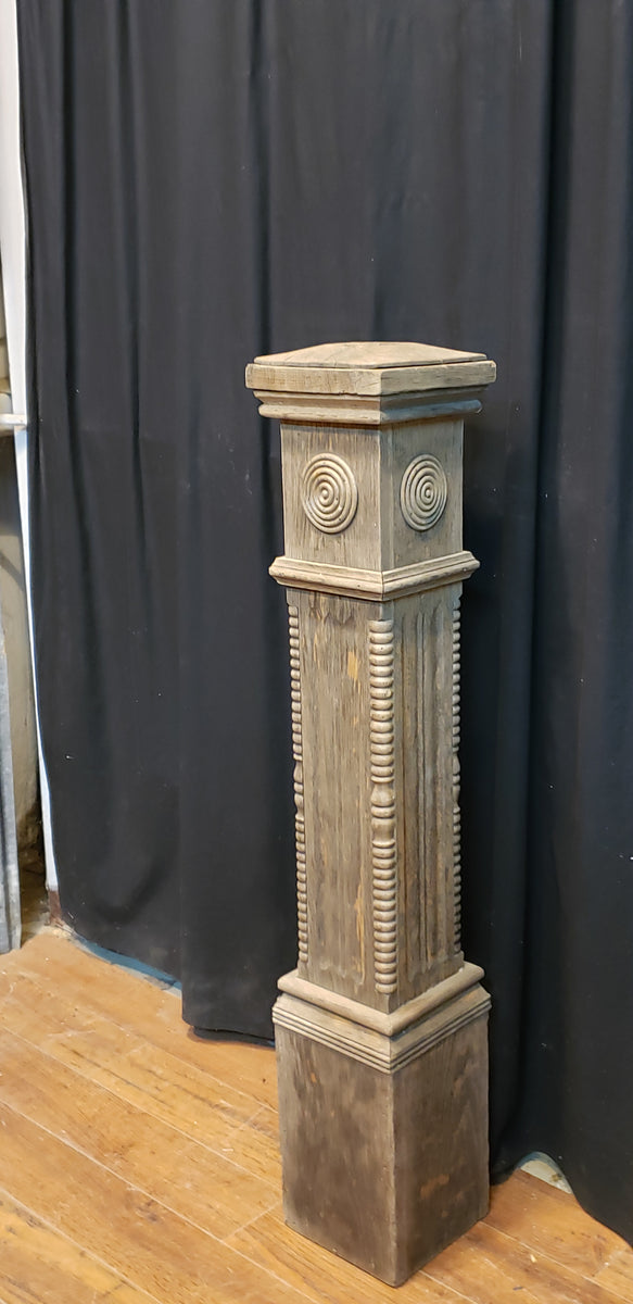 Restored Ornate Solid Oak Newel Post 45" by 8" GA9702 – Governor's ...