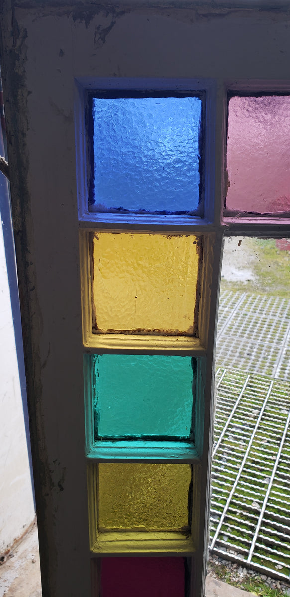 Multi Paned Textured Stained Glass Window 24" x 45" GA9759 – Governor's ...