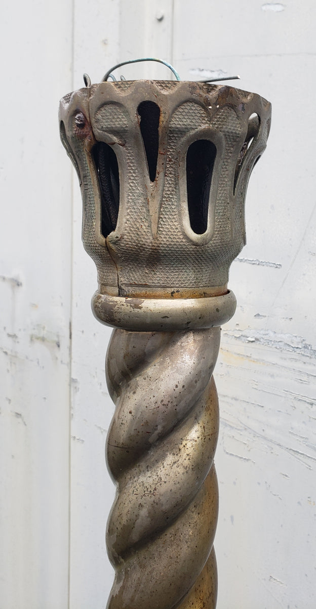 Pair of Ornate Art Deco Cast Iron & Metal Lamp Posts 78 1/2" x 12" GA9 ...