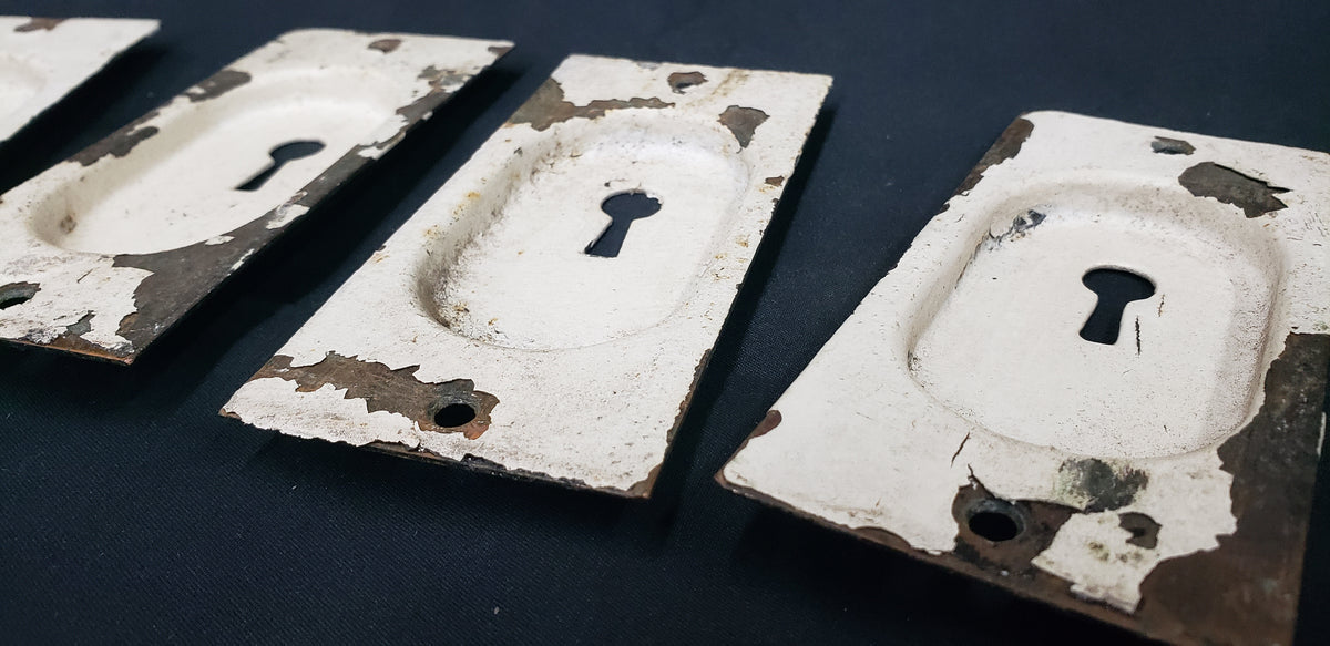 Set of 4 Brass Pocket Door Escutcheon Plates 4 1/2" x 2" GS00253 ...