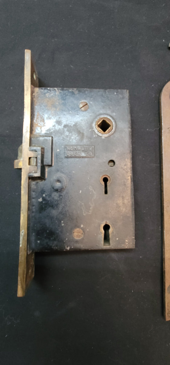 Large Norwalk Mortice Lock Set w/ Ornate Knobs Back Plate & More GA418 ...