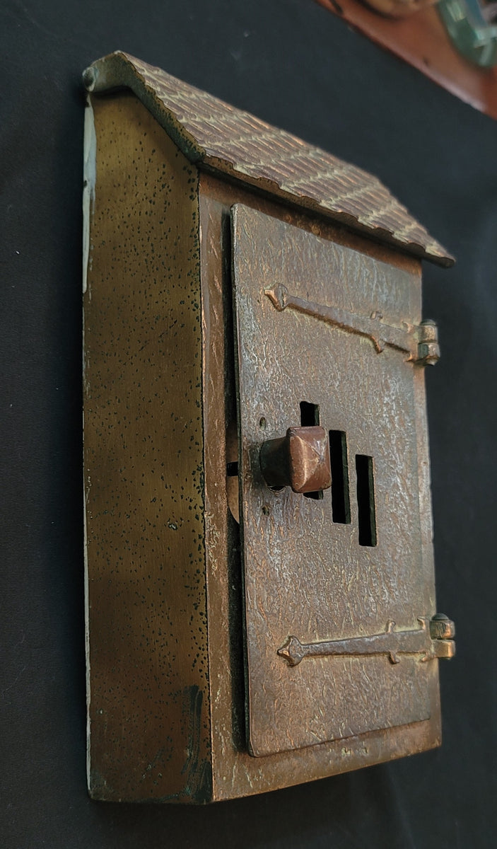 Vintage Solid Brass Wall Mounted Letter Mail Box w/ Top Lid & Front Do ...