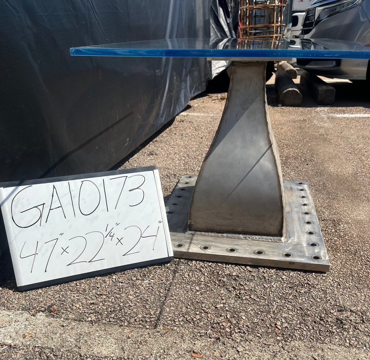 Glass Top Aerospace Coffee Table GA10173 – Governor's Architectural Salvage