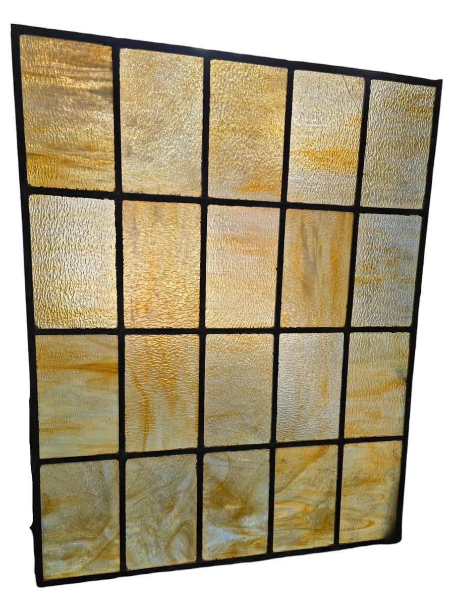 20-Pane Yellow Slag Stained Glass Window - No Frame - GAM0482 ...
