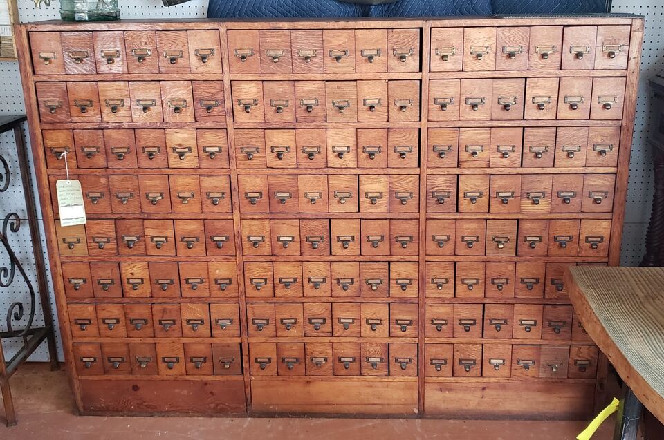 Reclaimed Wooden Hardware Store Bolt Bin with 144 Drawers 57 1/2" x 78 ...