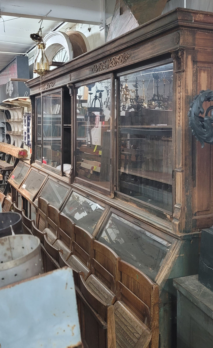 General Store Display Cabinet w/ Huge Storage 17 1/2' Long x 8 1/2' Ta ...