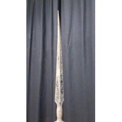 Wrought Iron & Wood Lightning Rod & Original Purple Glass Ball With To ...