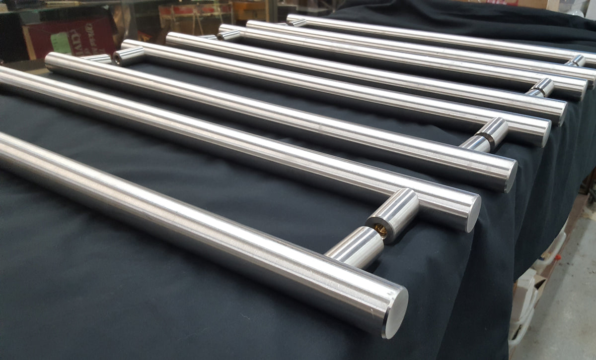 4 Pairs of Large Brushed Aluminum Door Push / Pull Bars #GA2206 ...