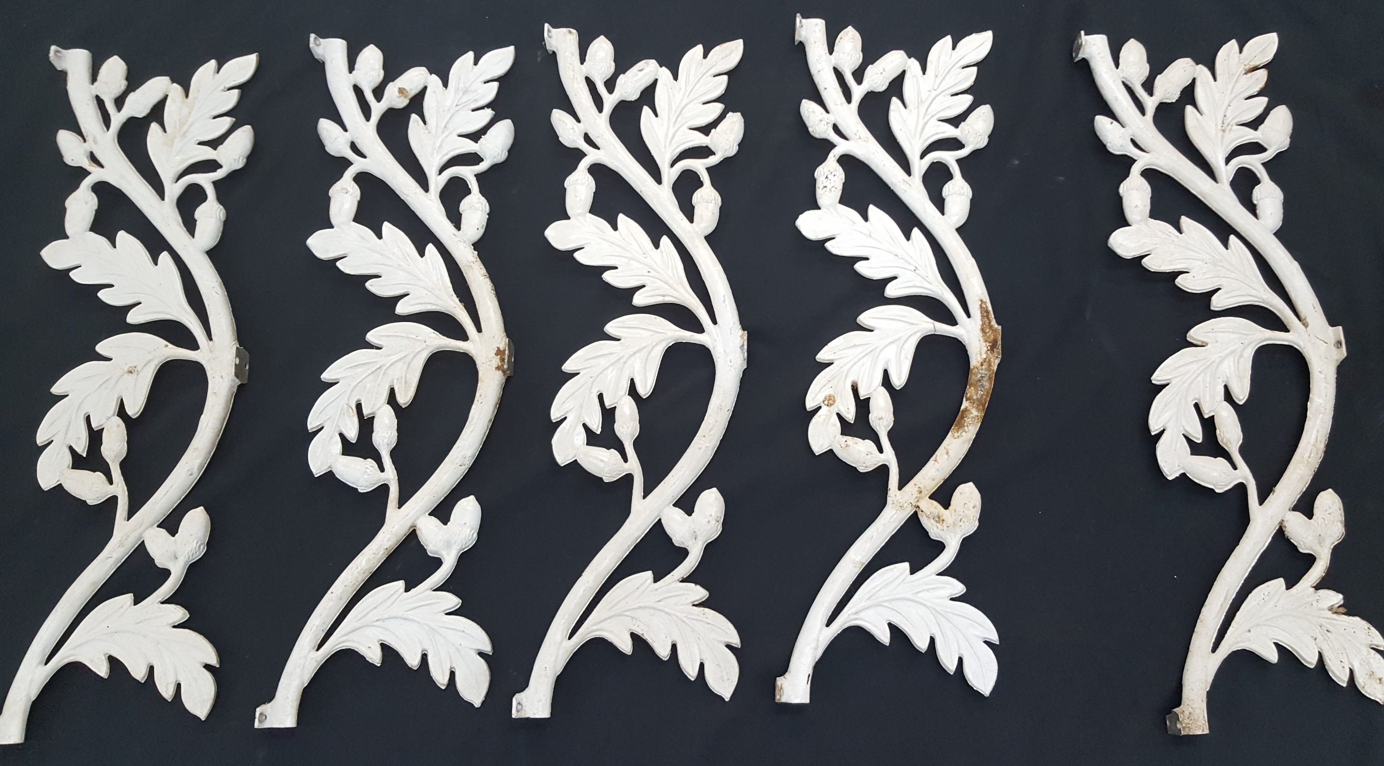 Set of 5 Cast Aluminum Leaf & Acorn Filigree Decorative Panels #GA2207 ...