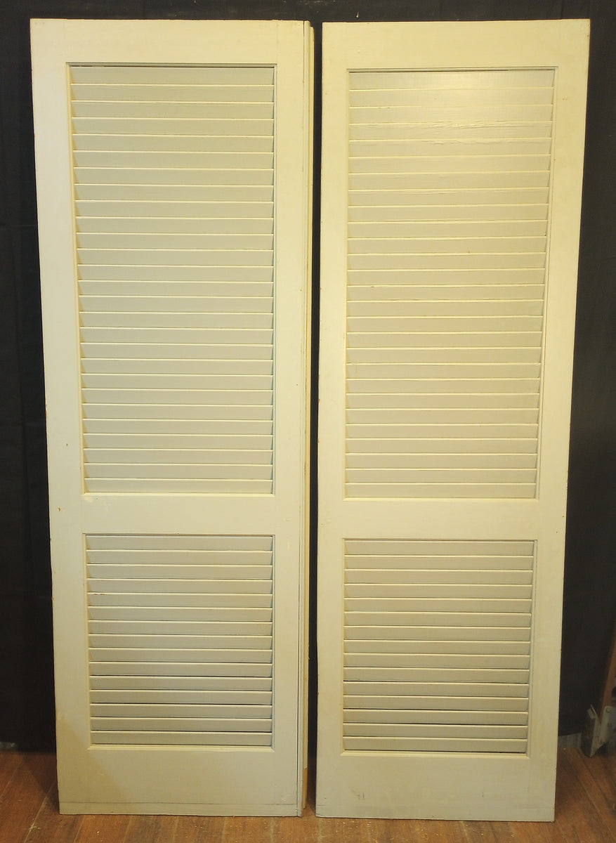 Pair of Interior Louvered Shutter Doors 26" x 79 1/4" #GA-S053 ...
